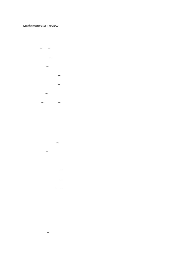 Mathematics SA1 Review: Expressions & Equations | PDF | Quadratic ...