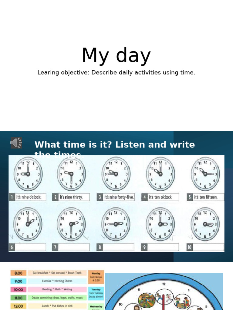 Describe My Daily Routine Using Time | PDF