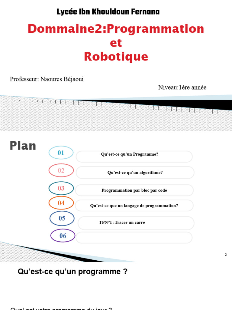 Introduction à la Programmation et Robotique | PDF | Programmation ...