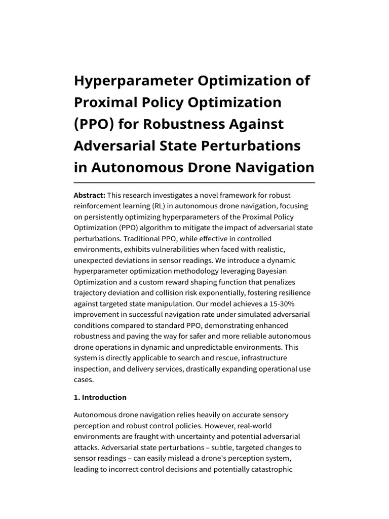 Hyperparameter Optimization of Proximal Policy Optimization (PPO) For ...