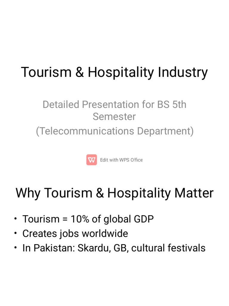 Tourism & Hospitality Overview for Students | PDF | Tourism | Hotel