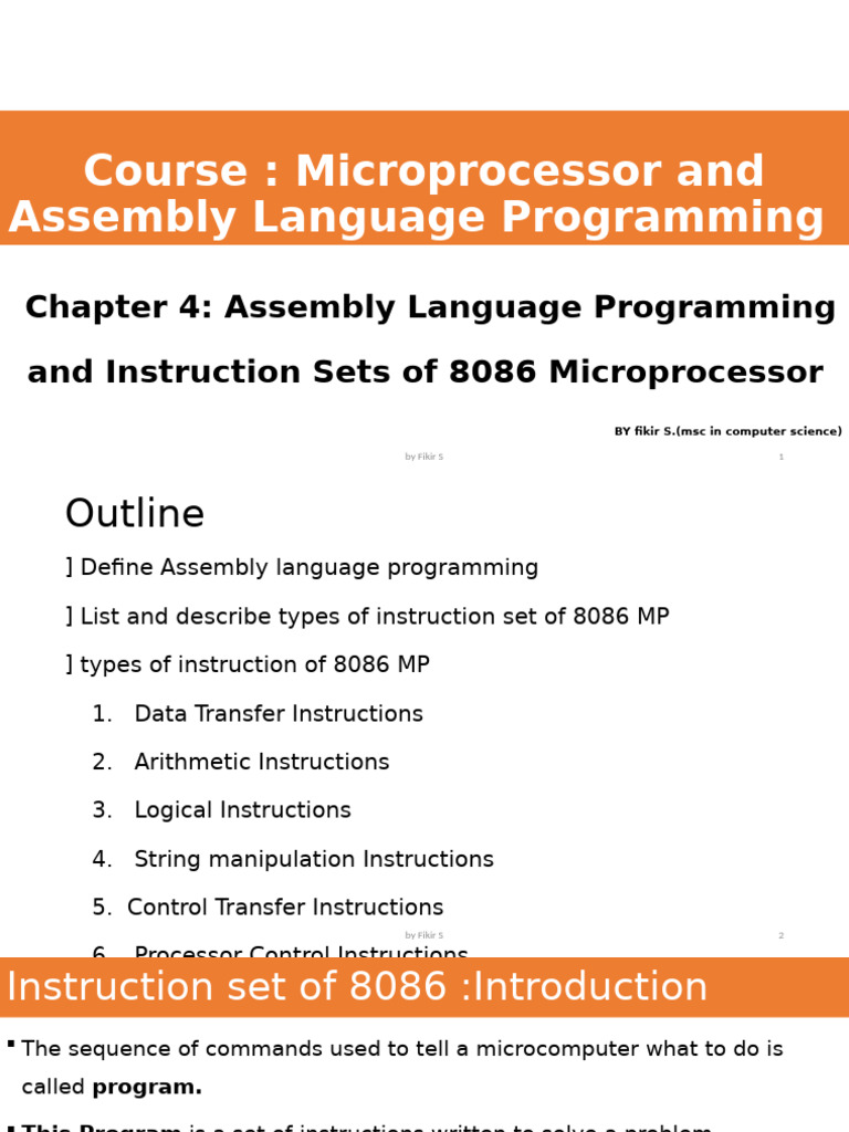Ch#4 On Instruction | PDF | Assembly Language | Computer Program
