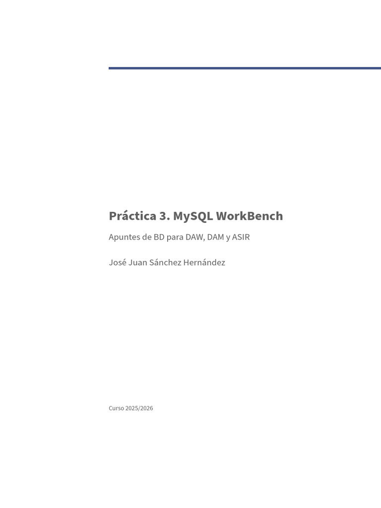 Práctica 3. MySQL WorkBench | PDF | Mi sql | Contraseña