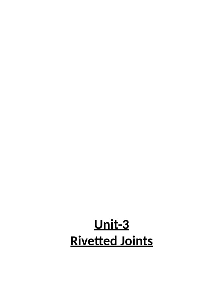 Rivetted and Bolted Joints Overview | PDF | Screw | Rivet