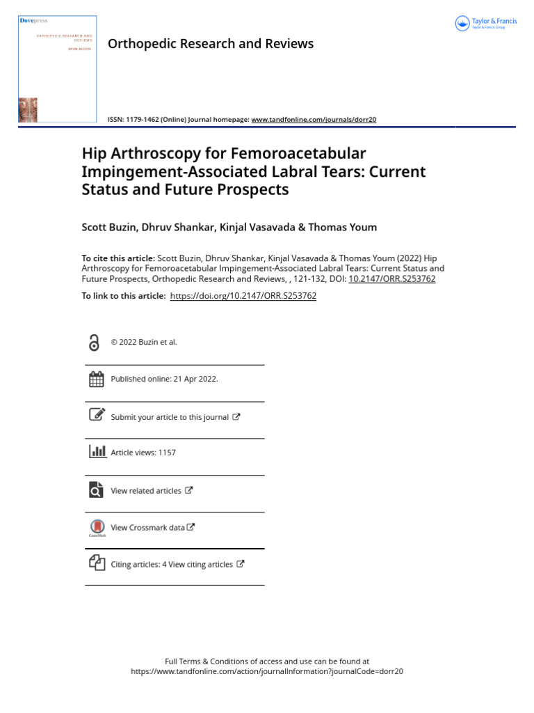 Hip Arthroscopy For Femoroacetabular Impingement-Associated Labral ...