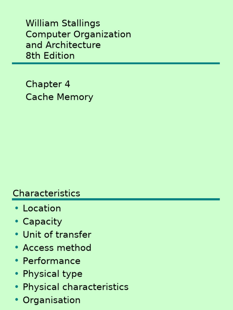 Week04 CacheMemory 065954 | PDF | Computer Data Storage | Cpu Cache
