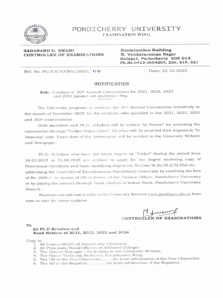 PU 30th Convocation @2025 | PDF