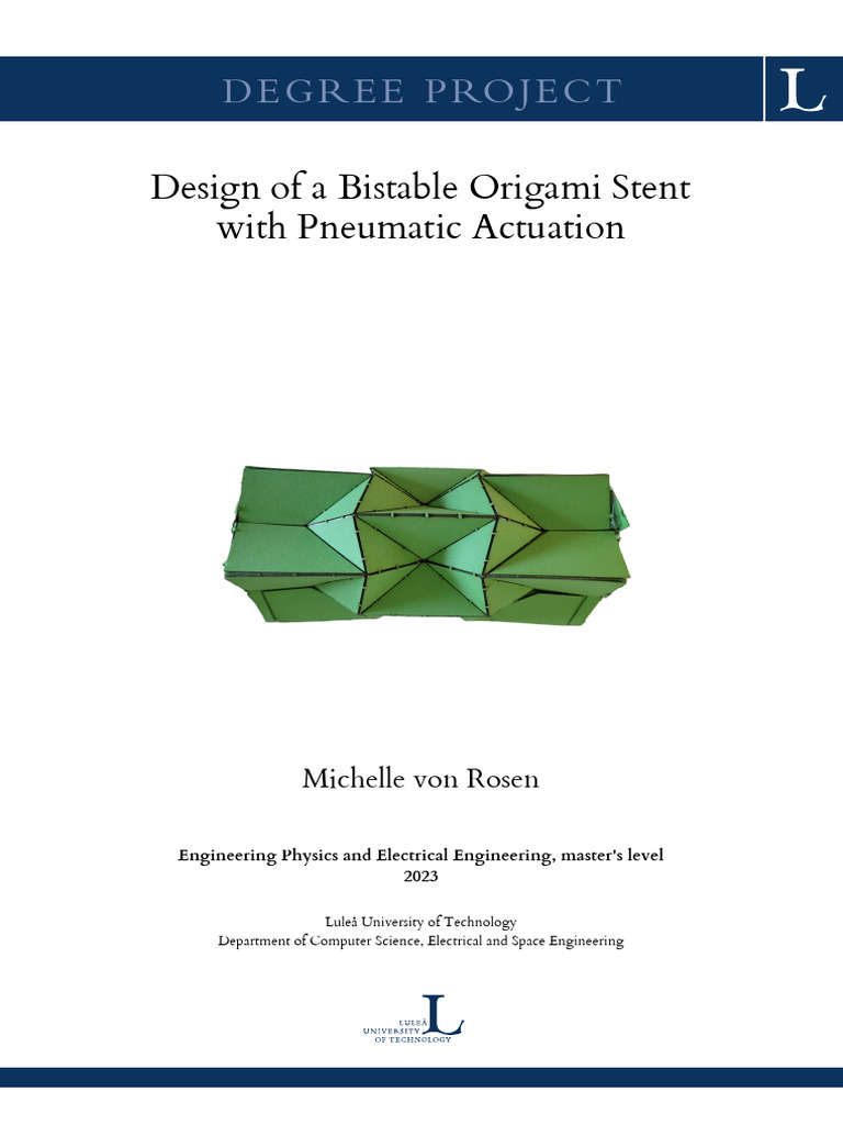 Bistable Origami Stent Design Project | PDF | Percutaneous Coronary ...