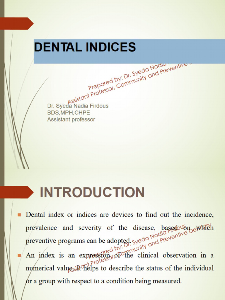 Dental Indices | PDF
