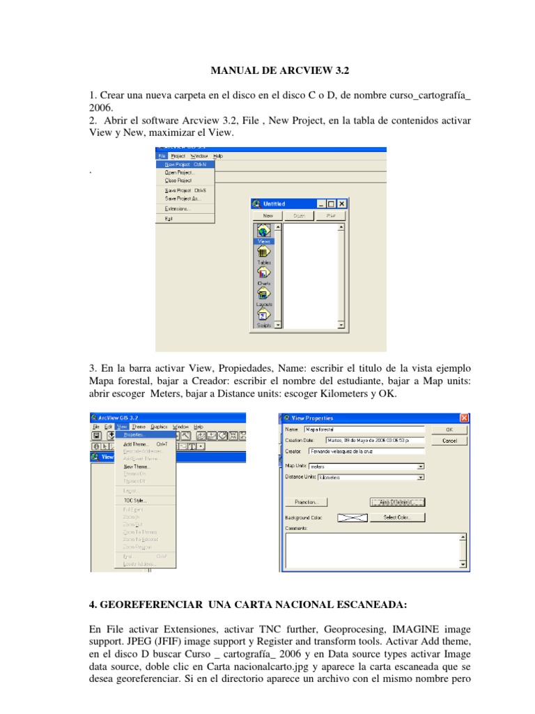 Manual de ArcView 3.2 para Geoprocesos | PDF | Azimut | Archivo de ...