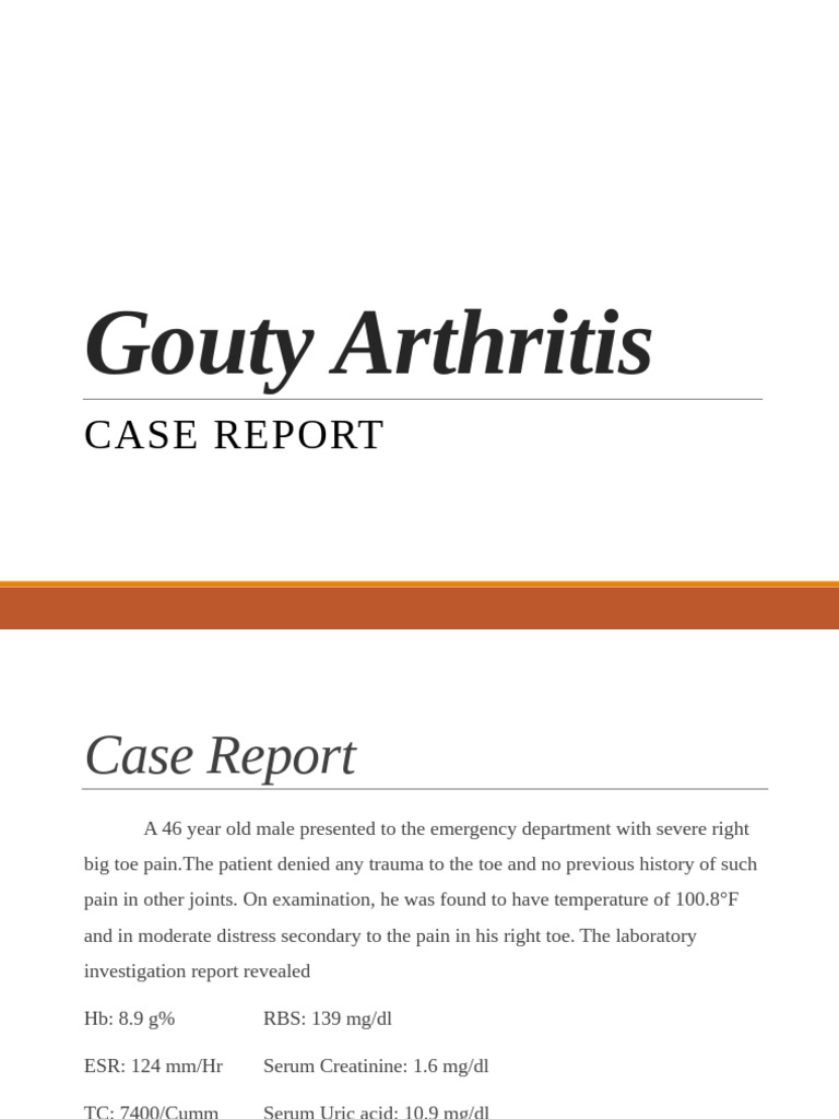 Gouty Arthritis Case Study and Treatment | PDF