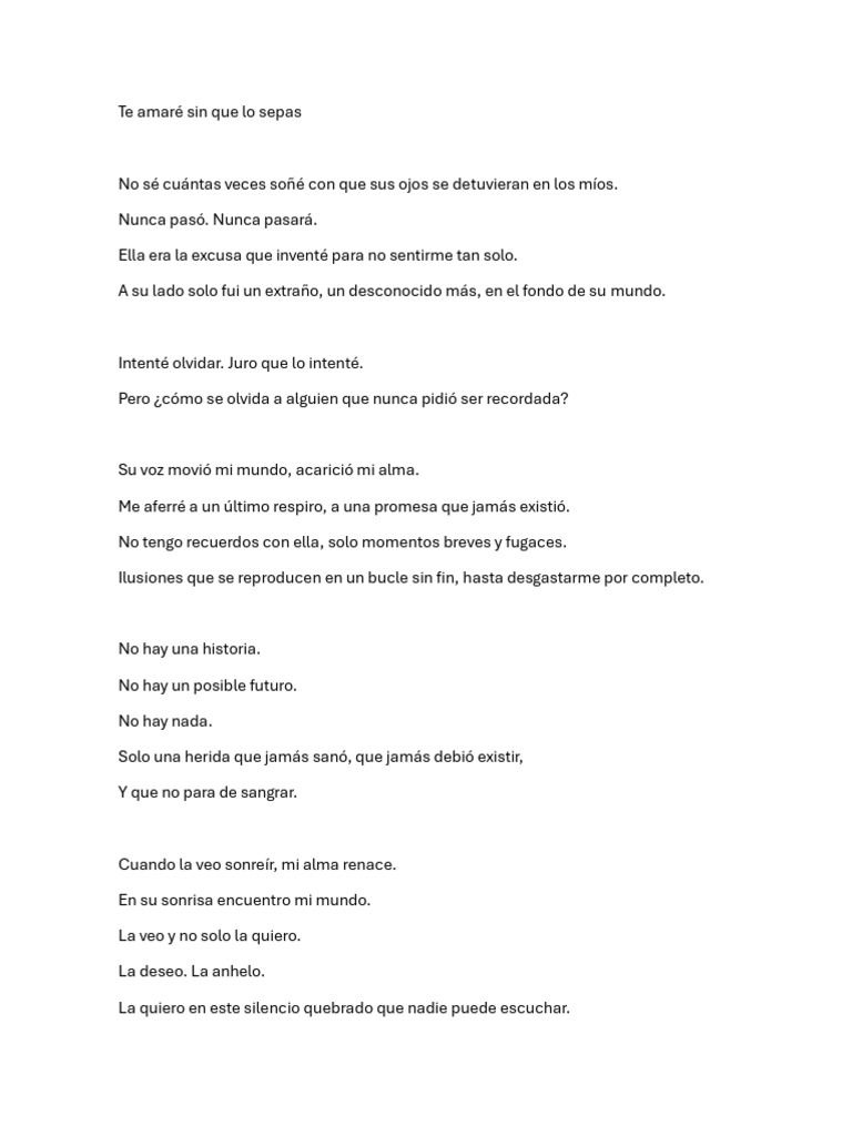 Te Amare Sin Q Lo Sepas Leon Yturralde | PDF