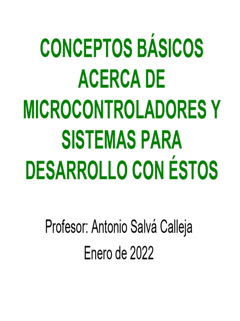 Introducción a Microcontroladores y Sistemas | PDF | Microcontrolador ...