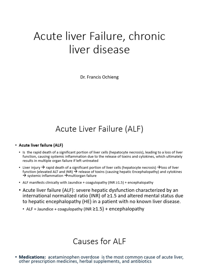 Acute Liver Failure and Chronic Disease Overview | PDF | Cirrhosis ...