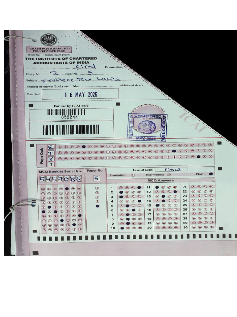 Marks Obtained (In Omr) : 20 | PDF