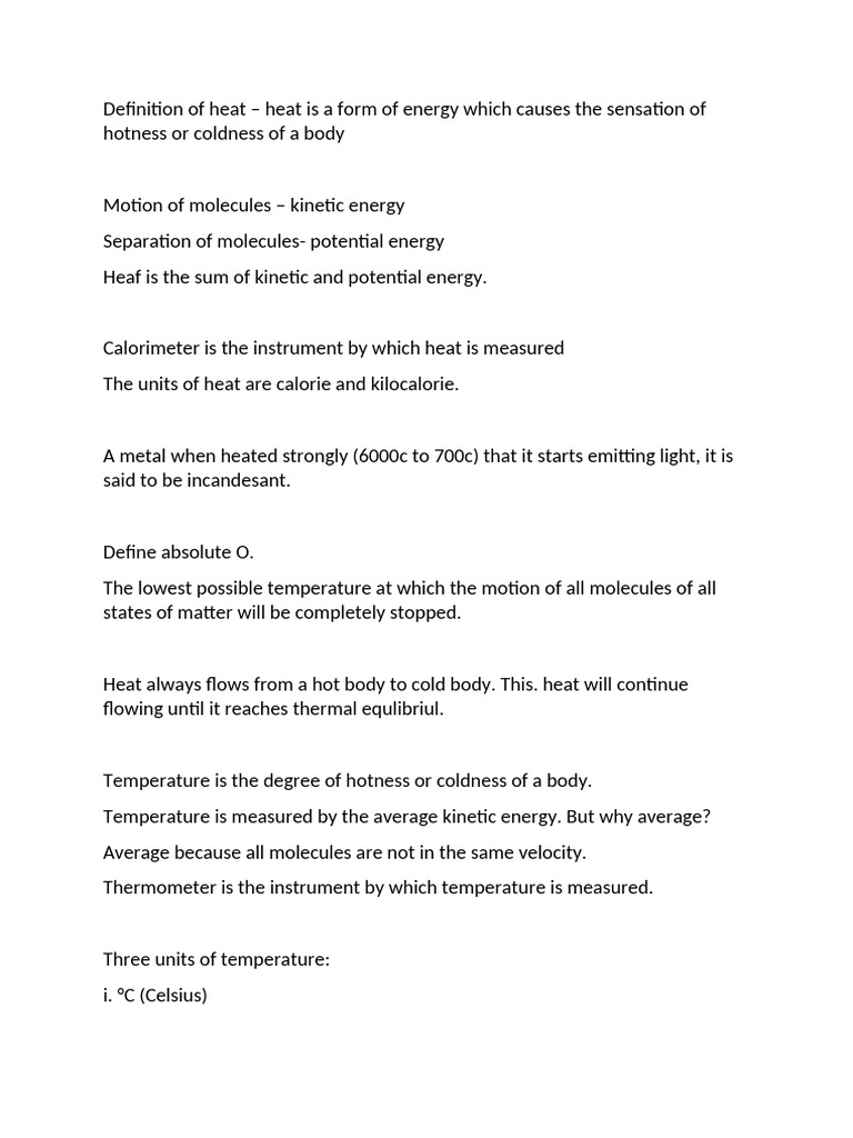 Understanding Heat and Temperature Basics | PDF