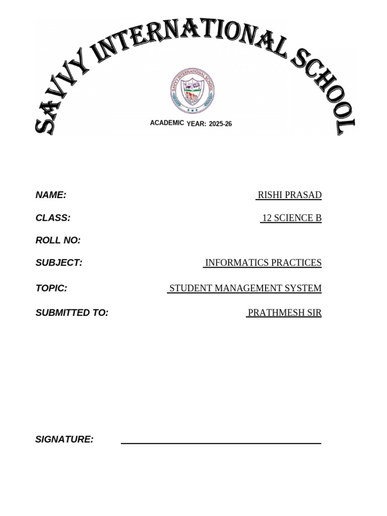 Intro, Acknowledgement, Certificate 2025-26 | PDF