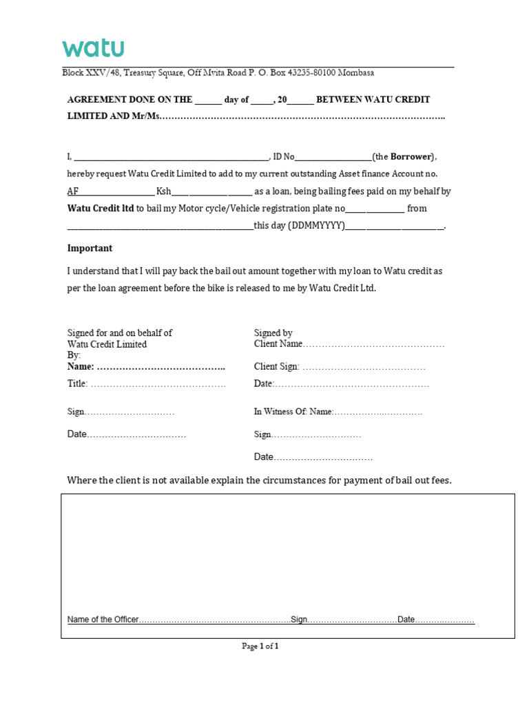 Bail Out Form Police NEW | PDF