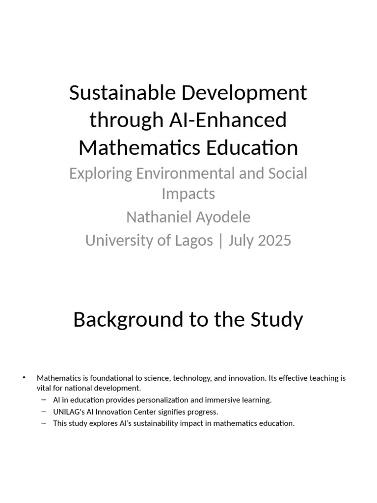 Nathaniel AI Math Project Presentation | PDF | Artificial Intelligence ...