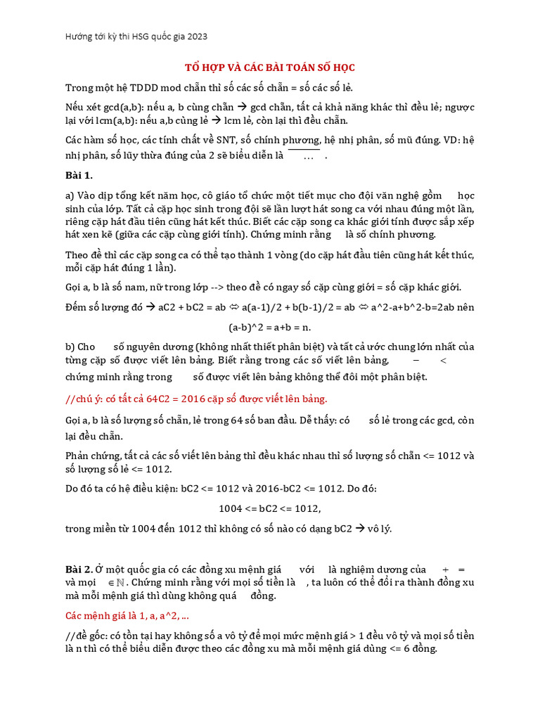 So Hoc To Hop - Note | PDF