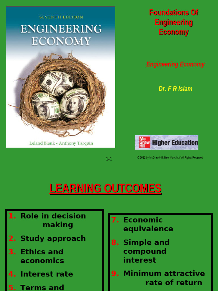 Chapter 1 - Foundations of Engineering Economy | PDF | Interest | Time ...