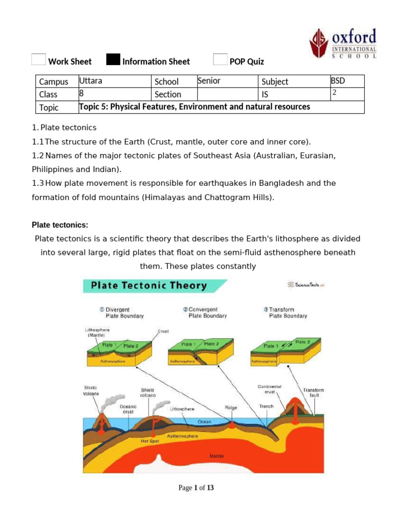 Understanding Plate Tectonics and Earth Structure | PDF | Plate ...