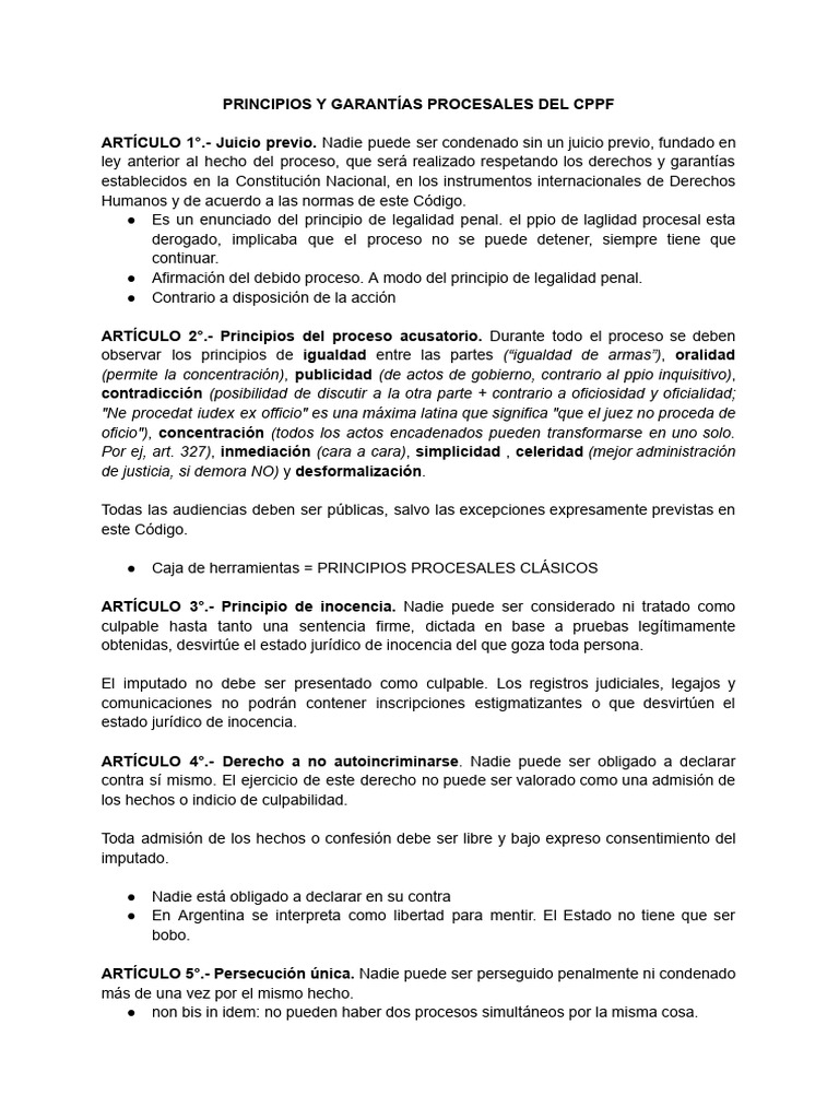 Principios Procesales del CPPF | PDF | Debido al proceso | Juez