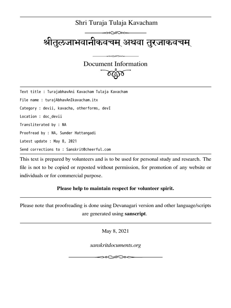 Turaj Abhav An Ikavacham | PDF