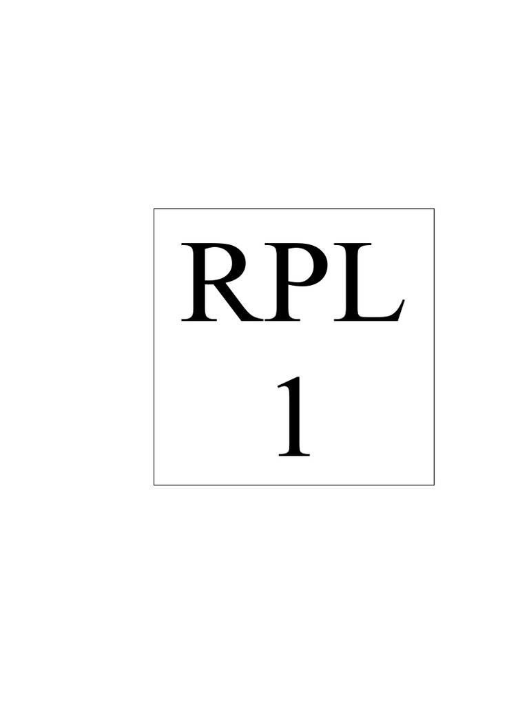 Cover RPL 1 | PDF