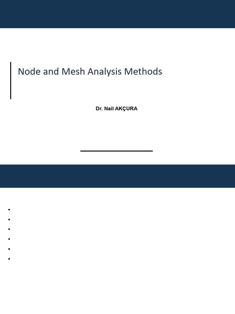 w03 w04 Node and Mesh Analysis Methods v2 | PDF | Electrical Network | Computer Engineering