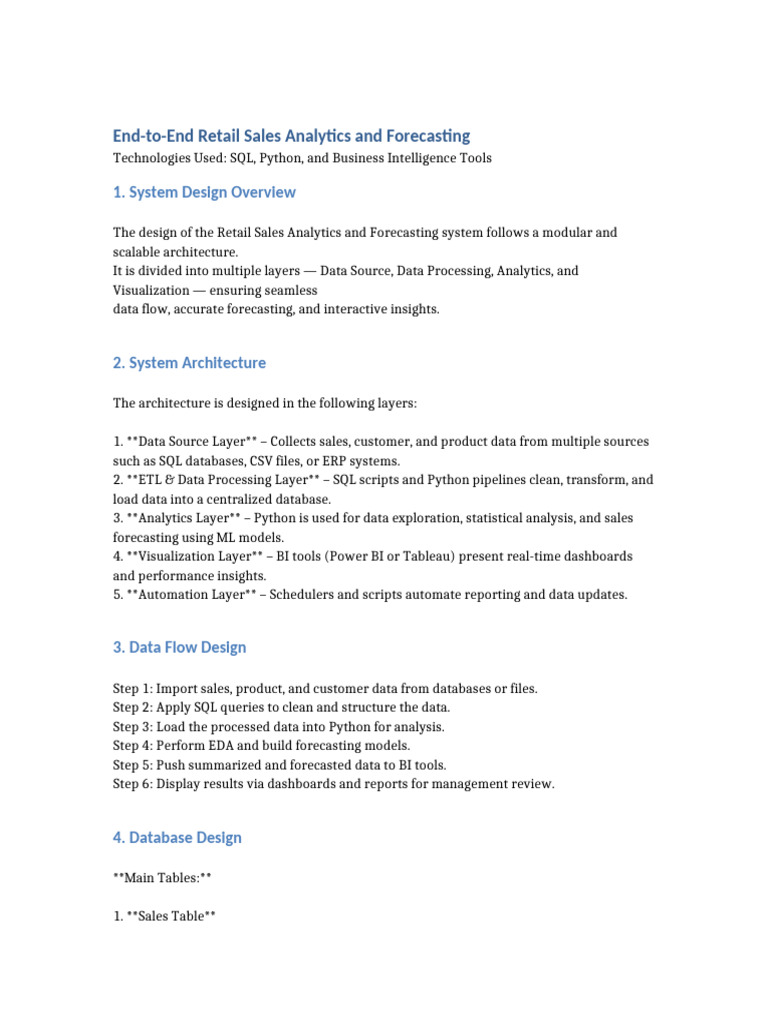 Retail Sales Analytics System Overview | PDF | Databases | Analytics