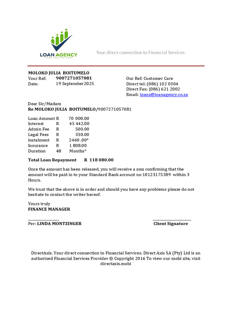 Loan Finder Contract Julia 2 | PDF | Loans | Unsecured Debt