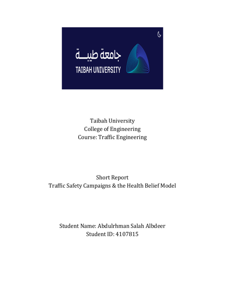 Traffic Safety Report With Cover | PDF | Social Psychology ...