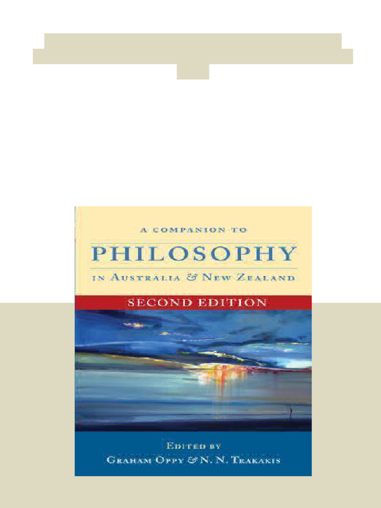 A Companion To Philosophy in Australia and New Zealand Second Edition ...