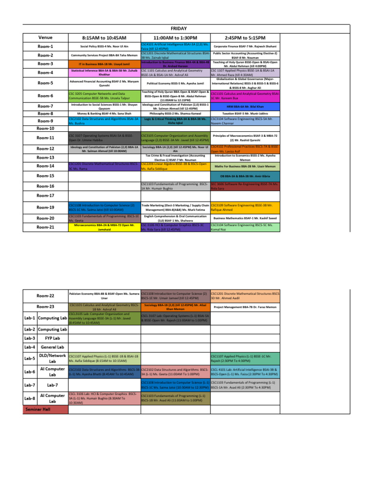 BSSS Time Table 2025 | PDF