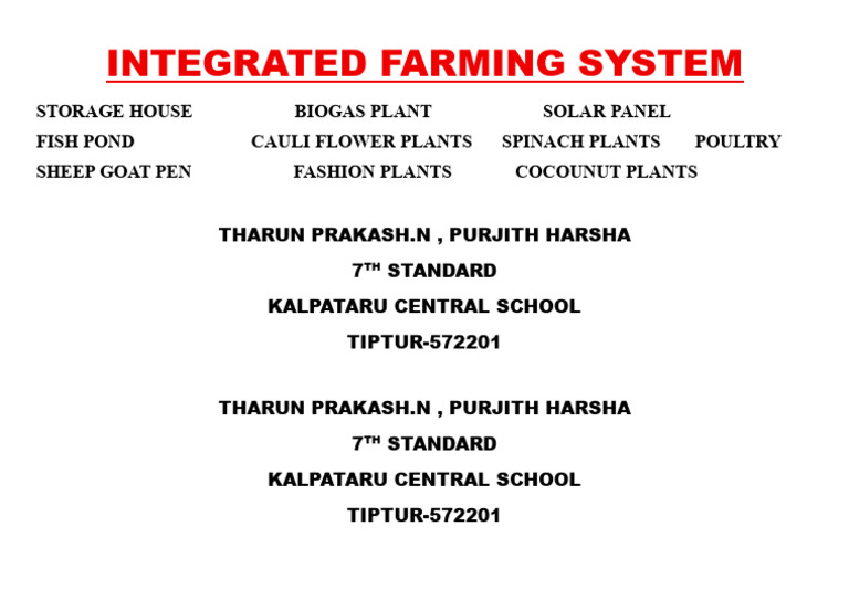 Integrated Farming System Overview | PDF