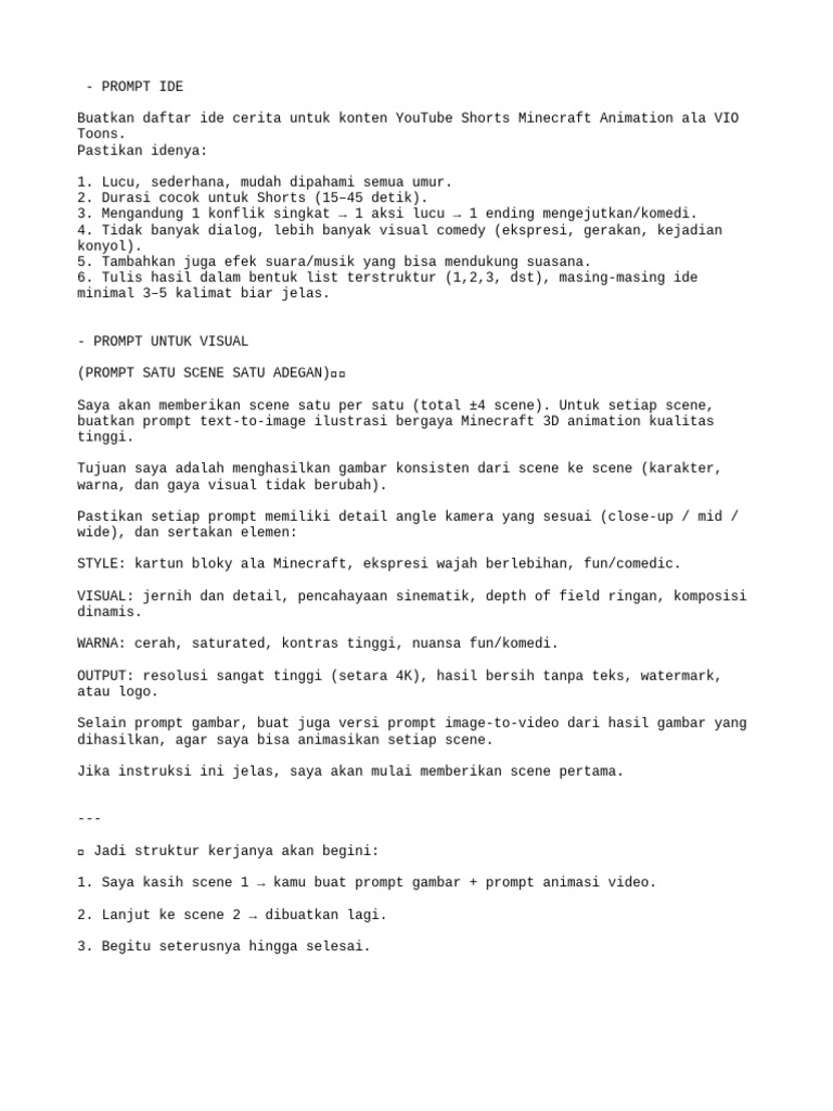 Ide Cerita Animasi Minecraft Lucu | PDF