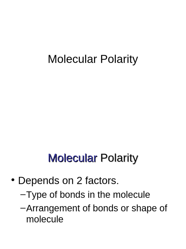 Molecular Polarity | PDF
