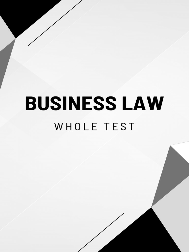 Business Law: Whole Test | PDF