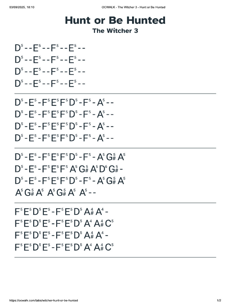 Hunter or Be Hunted - The Witcher 3 | PDF