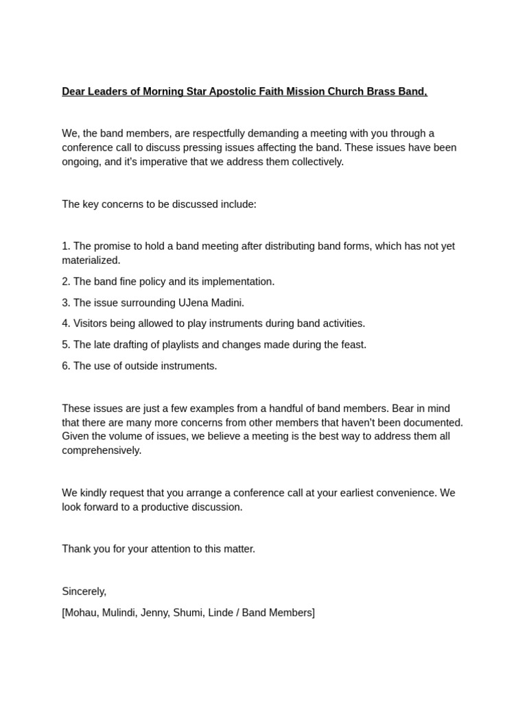 Brass Band Letter | PDF
