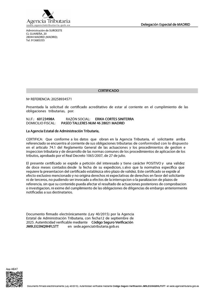 Certificado de Obligaciones Tributarias | PDF | Gobierno | Justicia