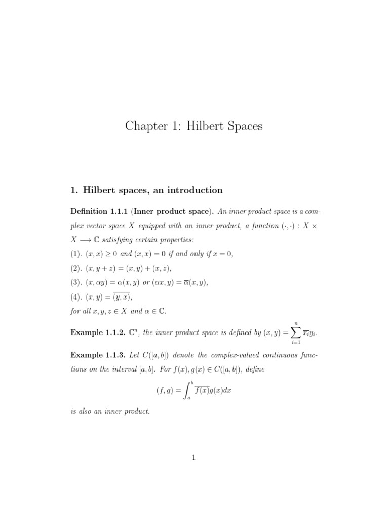Introduction to Hilbert Spaces | PDF | Norm (Mathematics ...