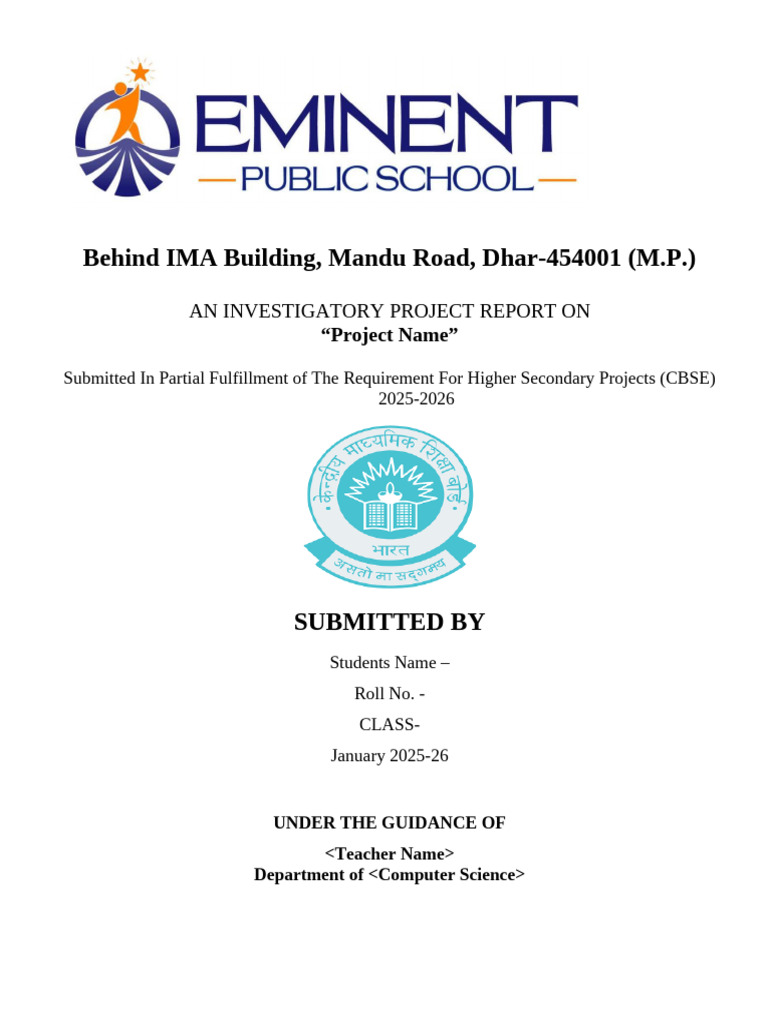Project Front Page, Certificate & Acknowleadgement-2 | PDF