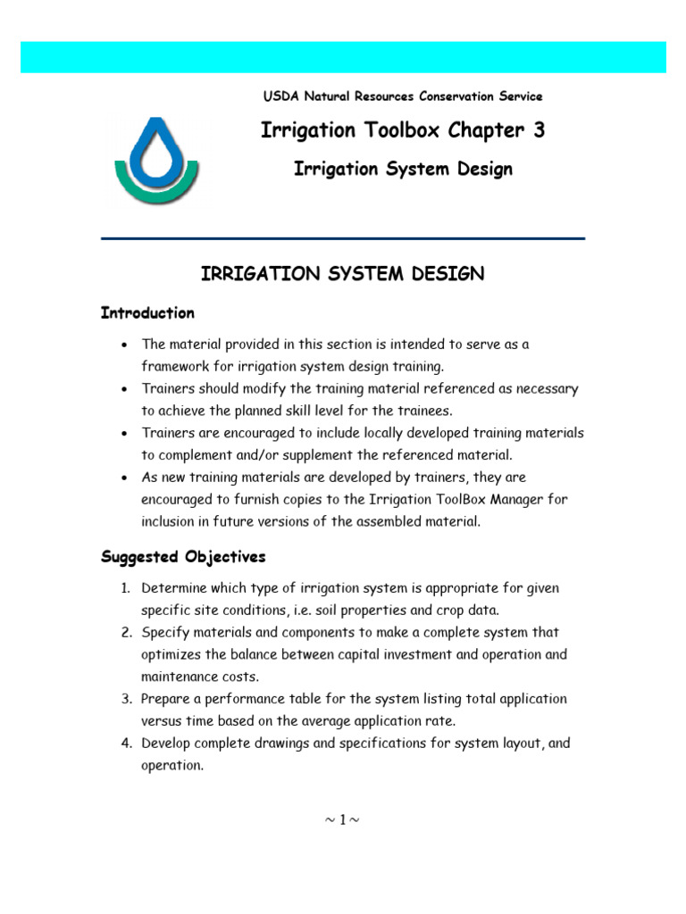 Toolbox CH 03 | PDF | Irrigation | Water Management