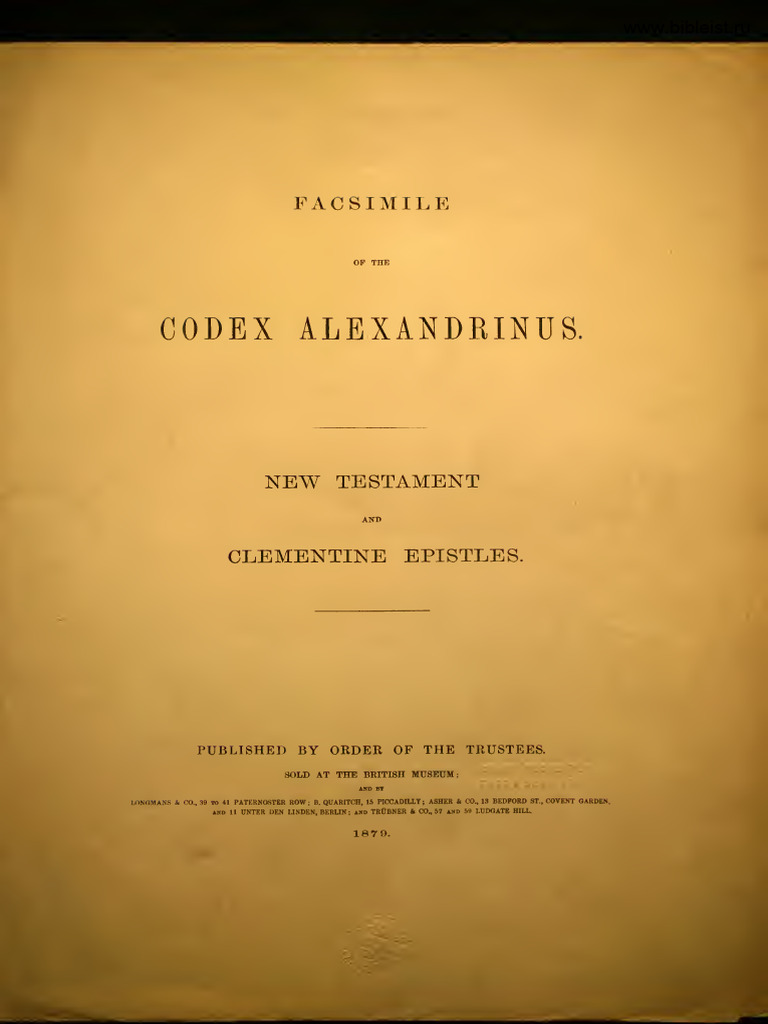 Codex Alexandrinus Facsimile: NT & Epistles | PDF | New Testament Books ...