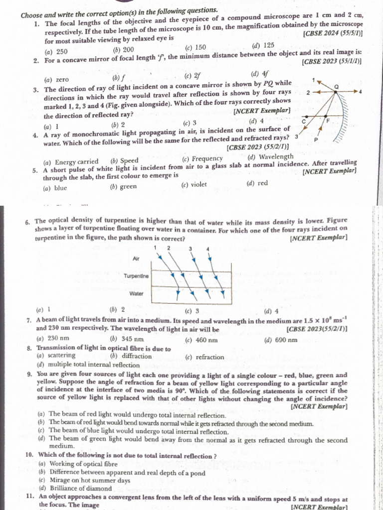MCQ AR Ray Optics | PDF