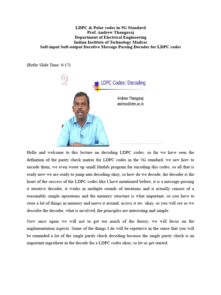 19 - Soft-Input Soft-Output Iterative Message Passing Decoder For LDPC ...