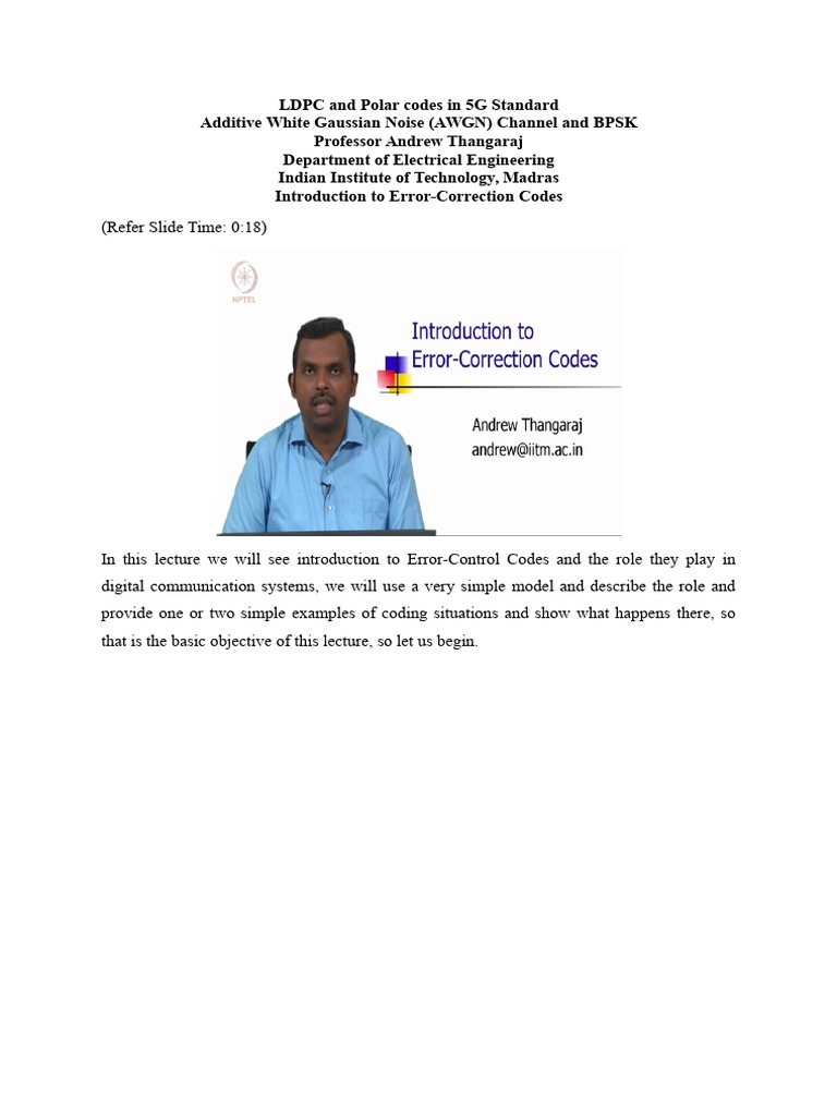 01 - Additive White Gaussian Noise (AWGN) Channel and BPSK | PDF ...