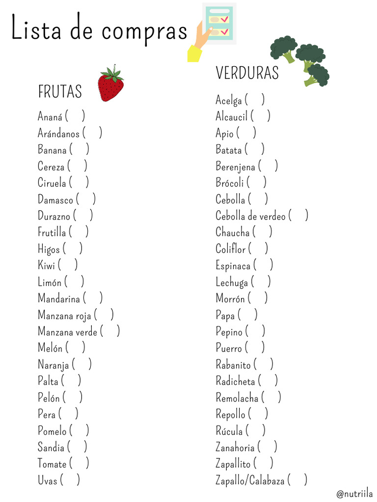 Lista de Compras Saludable y Variada | PDF | Postres | Alimentos